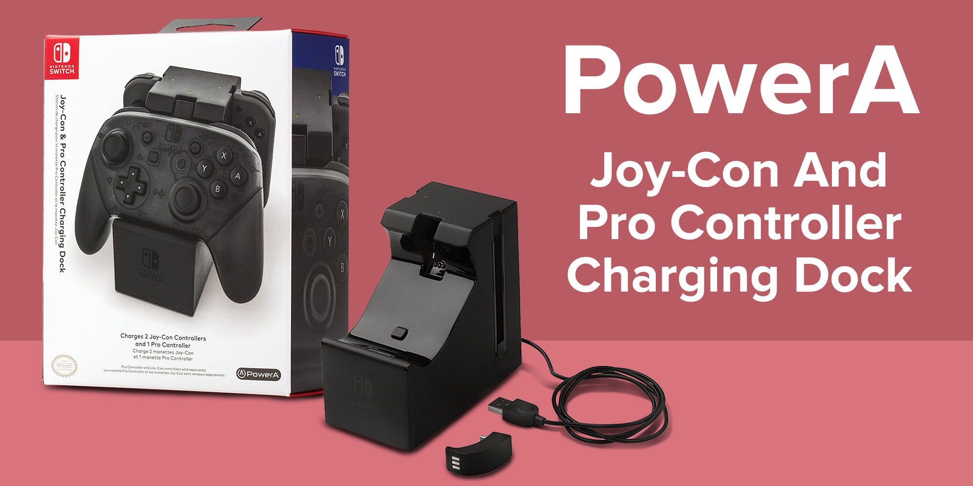 Powera Joy Con And Pro Controller Charging Dock Nintendo Switch Manette