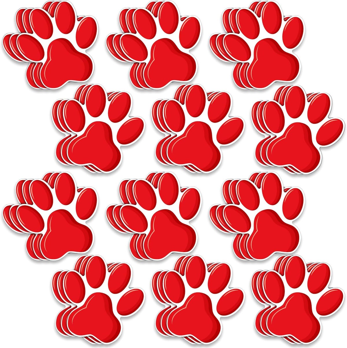 Junkin 60 Pcs Mini Paw Prints Cutouts Accents Bulletin Board Patrol ...