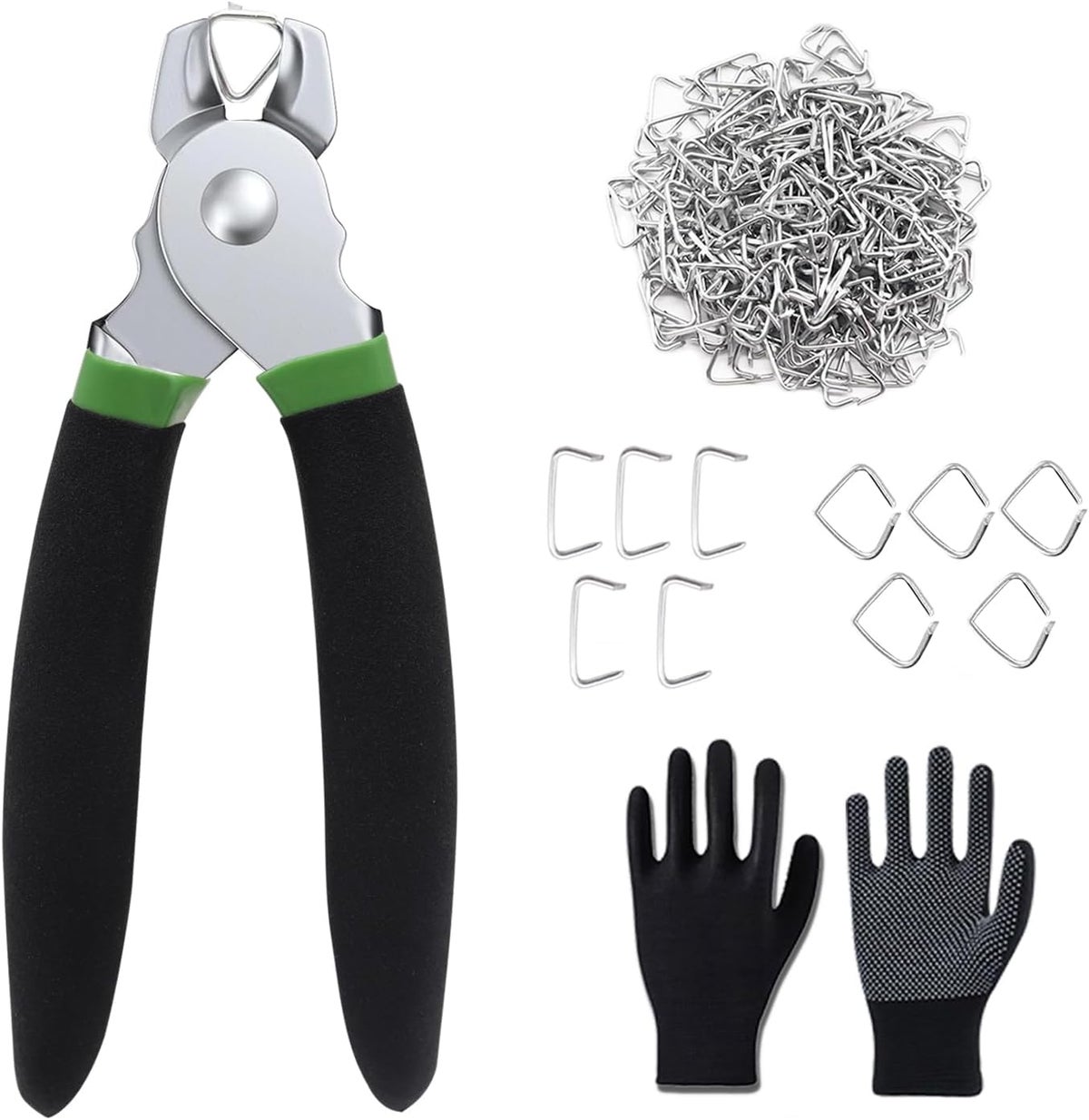 Ruibapa 510 PCS Hog Ring Pliers Kit 3/4 Galvanized Hog Rings for Animal ...