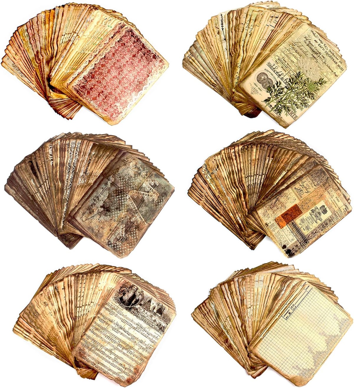 Diuhofart 300 Sheets Vintage Scrapbook Paper, Scrapbooking Journaling ...