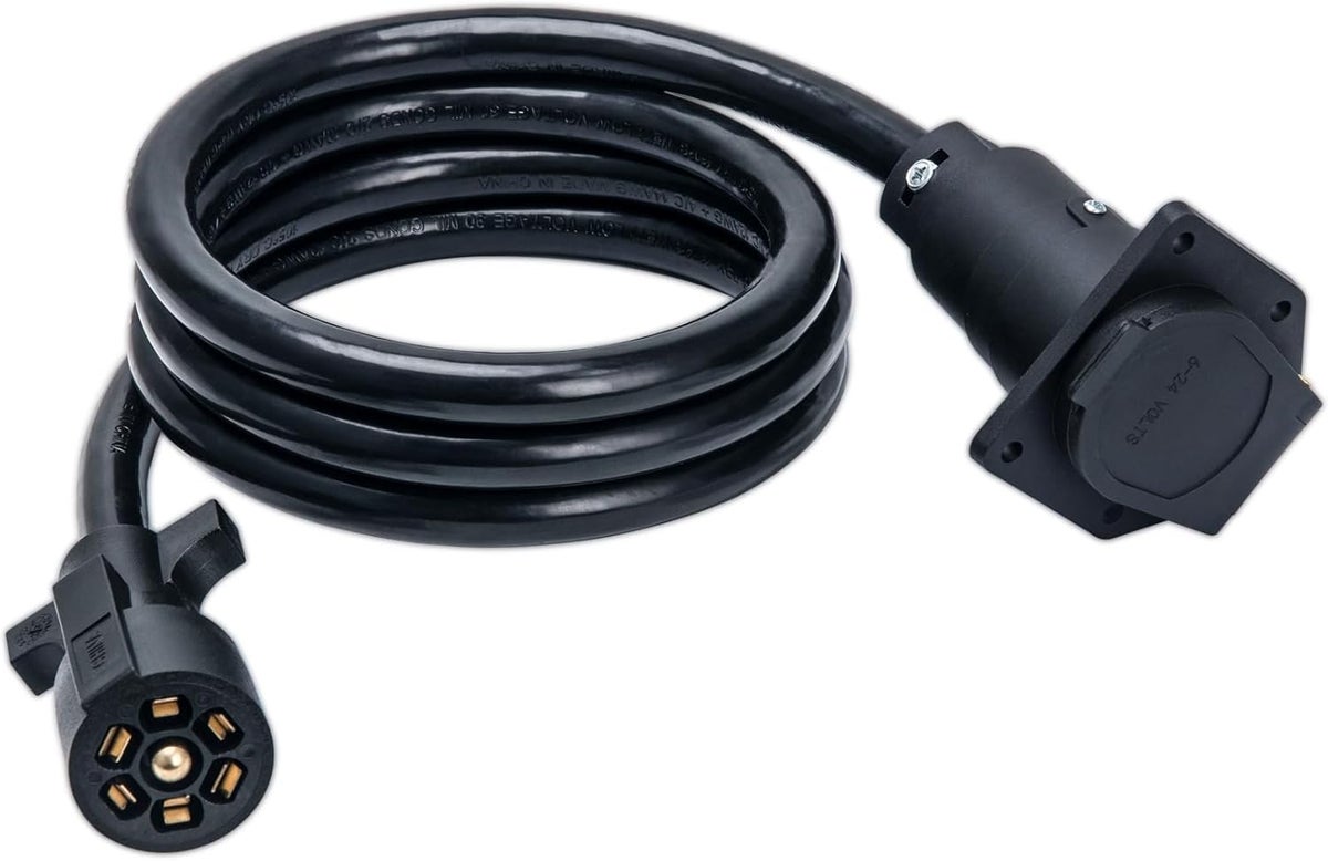 TOPEND 7 pin Trailer Extension (6 Feet)- 7 Way Trailer Plug Extension ...