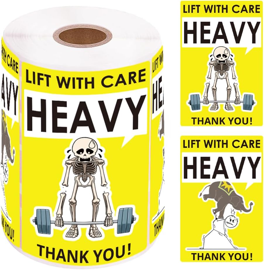 Magictodoor 3x2 Inch Heavy Lift with Care Stickers, Strong Adhesive ...