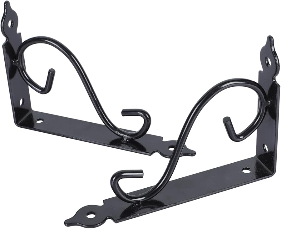Generic 2Pcs Black Iron Wall Mounted Shelf Brackets Heavy Duty Triangle ...
