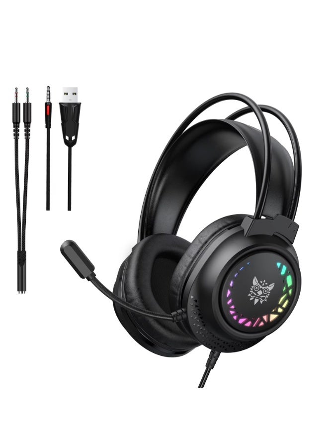 onikuma X92 Gaming Headsets - RGB Lighting, 3D Surround Sound ...