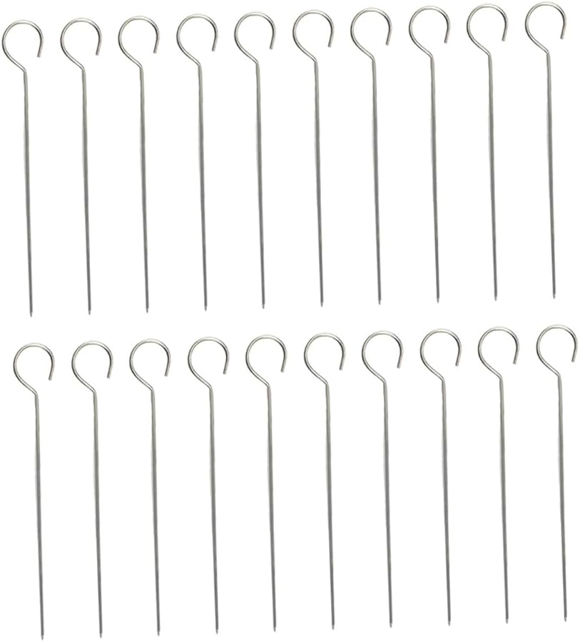Generic 50pcs Stainless Steel BBQ Skewers Rust Resistant Grill Pins For ...