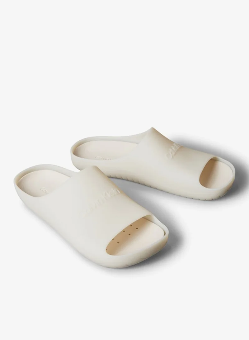 CALVIN KLEIN Eggshell Matte Jelly Logo Sliders for Men | Best Price Qatar