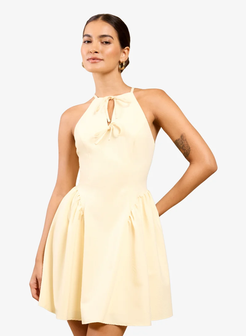 Little Mistress Lemon Yellow Mini Dress for Women | Best Price UAE