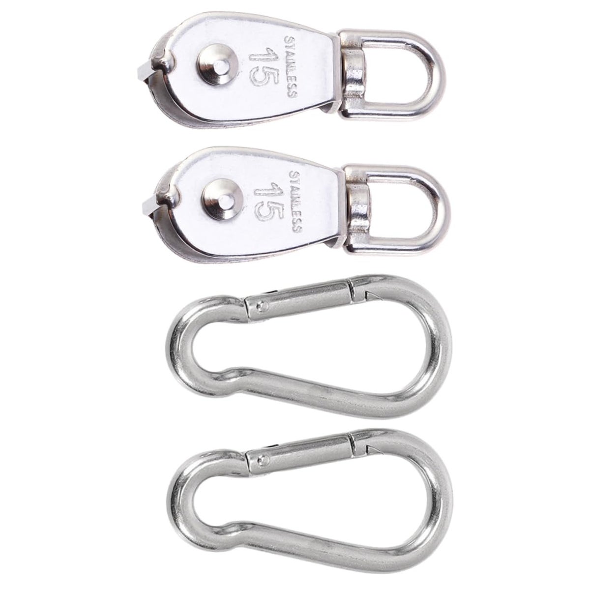 Generic 4Pcs Heavy Duty Stainless Steel Fixed Pulley Set with Spring ...