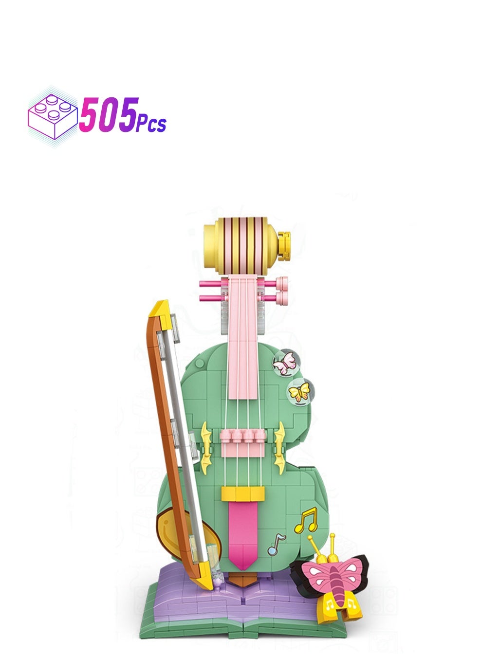 Generic 505pcs Green Violin Model Set Building Blocks Creative Diy ...