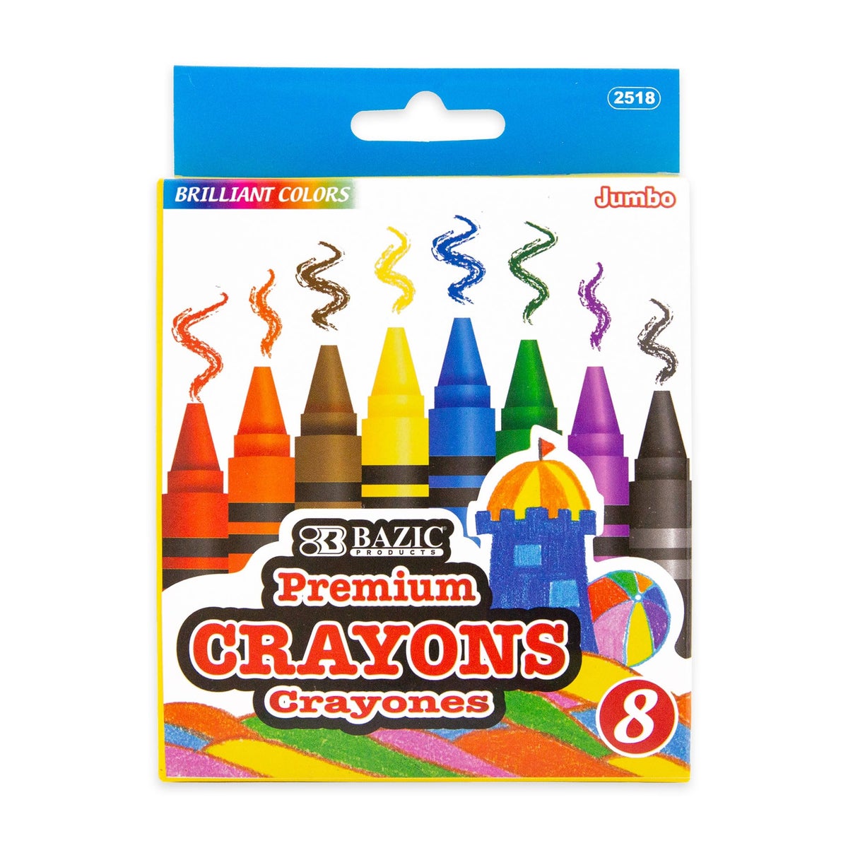 Bazic Products BAZIC Products Crayons Jumbo 8 Color, Assorted Color ...