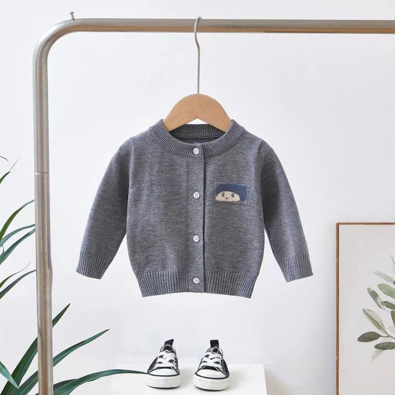 Generic Baby Knitted Jacket Baby Cardigan Sweater Spring & Fall Long ...