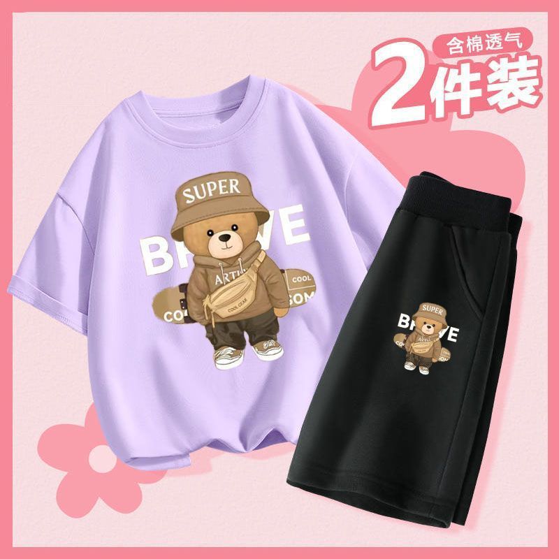 Generic Bear Doll Print Children'S Casual Sports Breathable Short ...