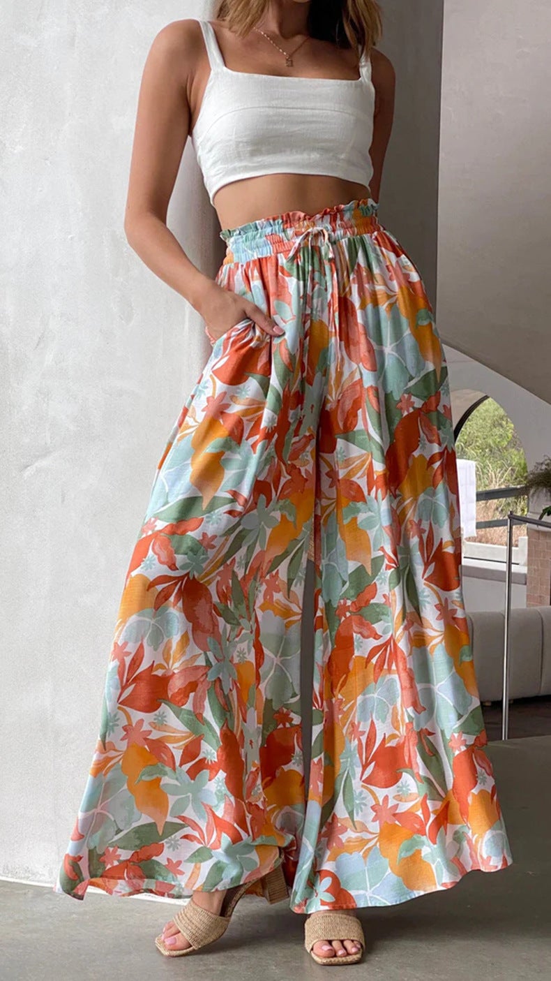 Generic 2024 Temu Printed Women'S Wide Leg Explosions Loose Casual ...