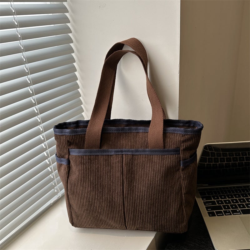Generic Corduroy Bag Women'S 25 New Student Class Classes Bag All-Match ...
