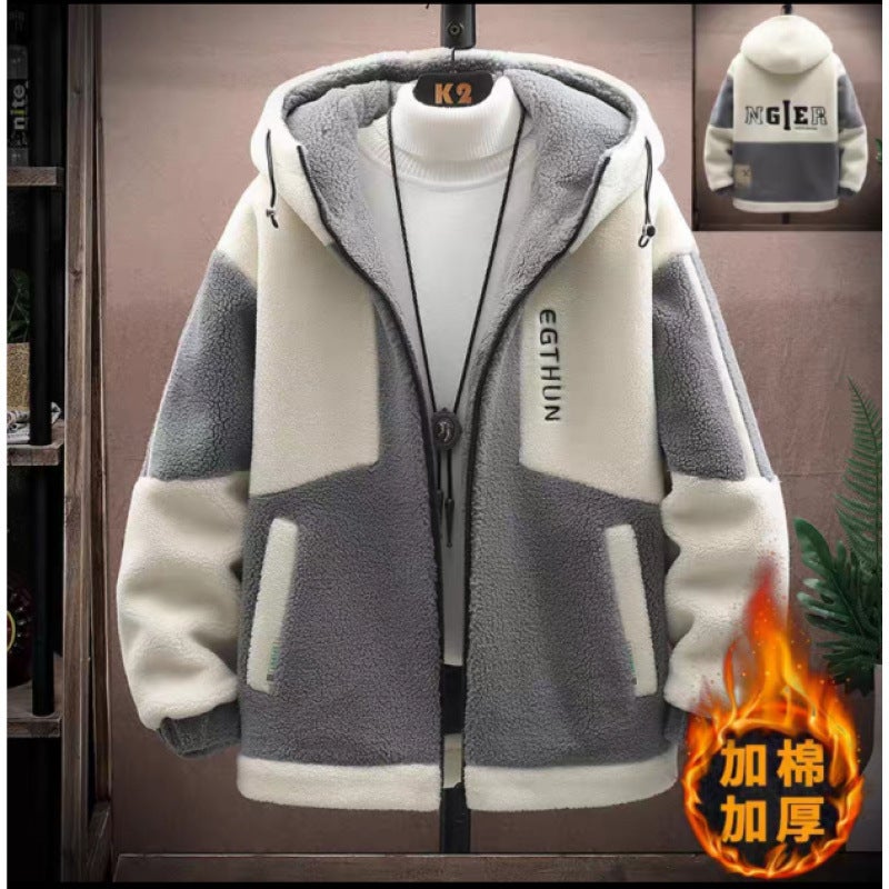 Generic American Embroidered Color Matching Lambskin Jacket Men'S ...