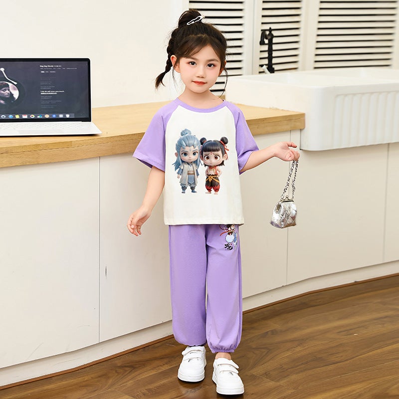 Generic 2025 Children'S Summer Casual Color-Matching Girls Style Nezha ...