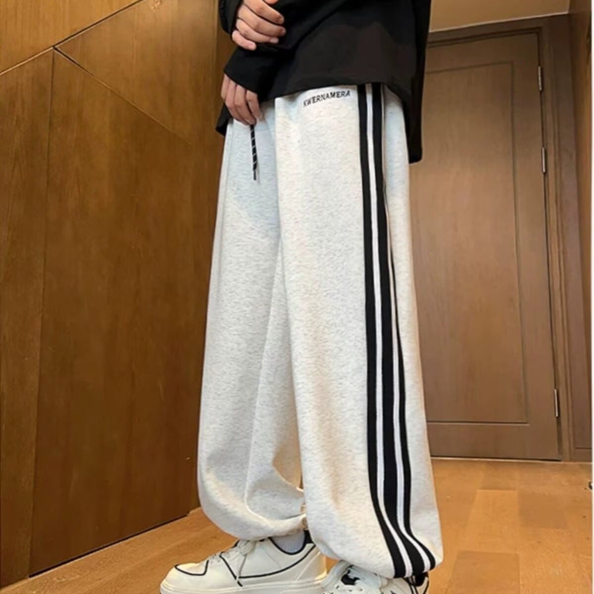 Generic American Striped Sweat Pants Men'S Autumn Loose Straight Sports ...