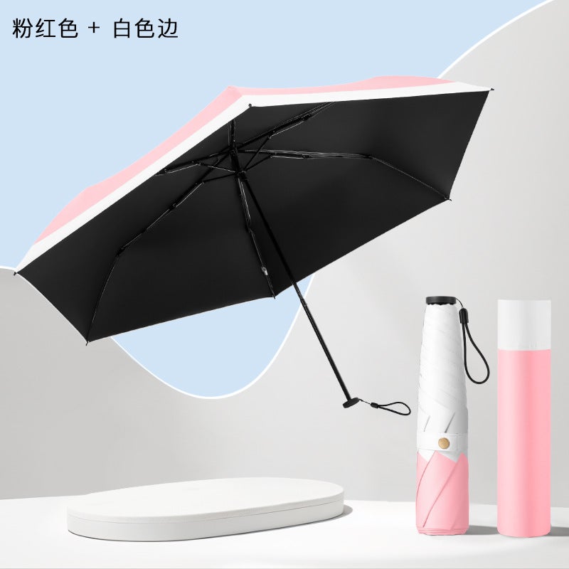 Generic 6 Bone Automatic Folding Ultra Light Feather Umbrella Black ...