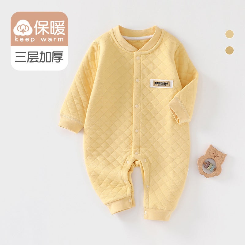 Generic Baby Jumpsuit For , Class A, Three-Layer Warm Quilted Seamless ...