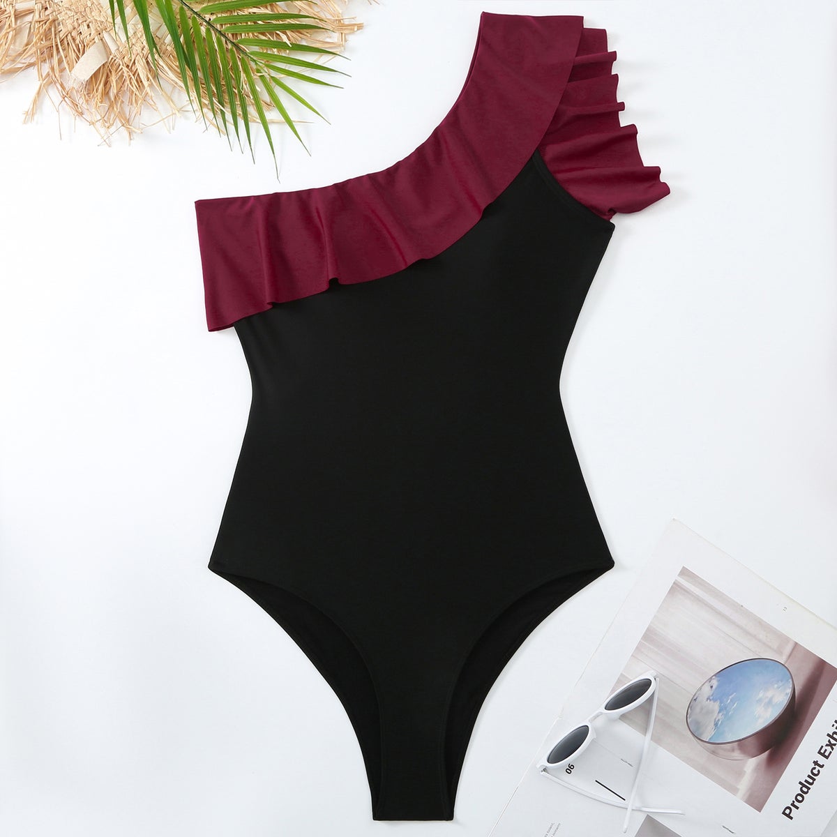 Generic 2025 Bohemian Style Ruffled One-Shoulder Triangle Wrap Dress ...