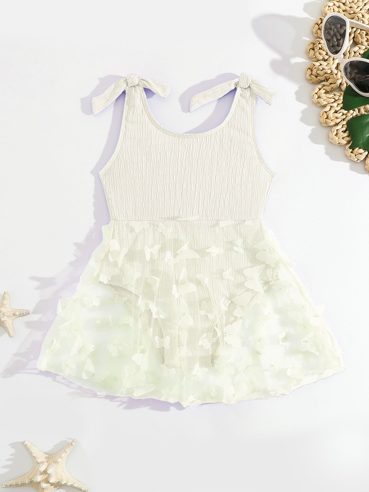 Generic Children'S Swimsuit For Baby Girls, Pink Butterfly Mesh, Cute ...