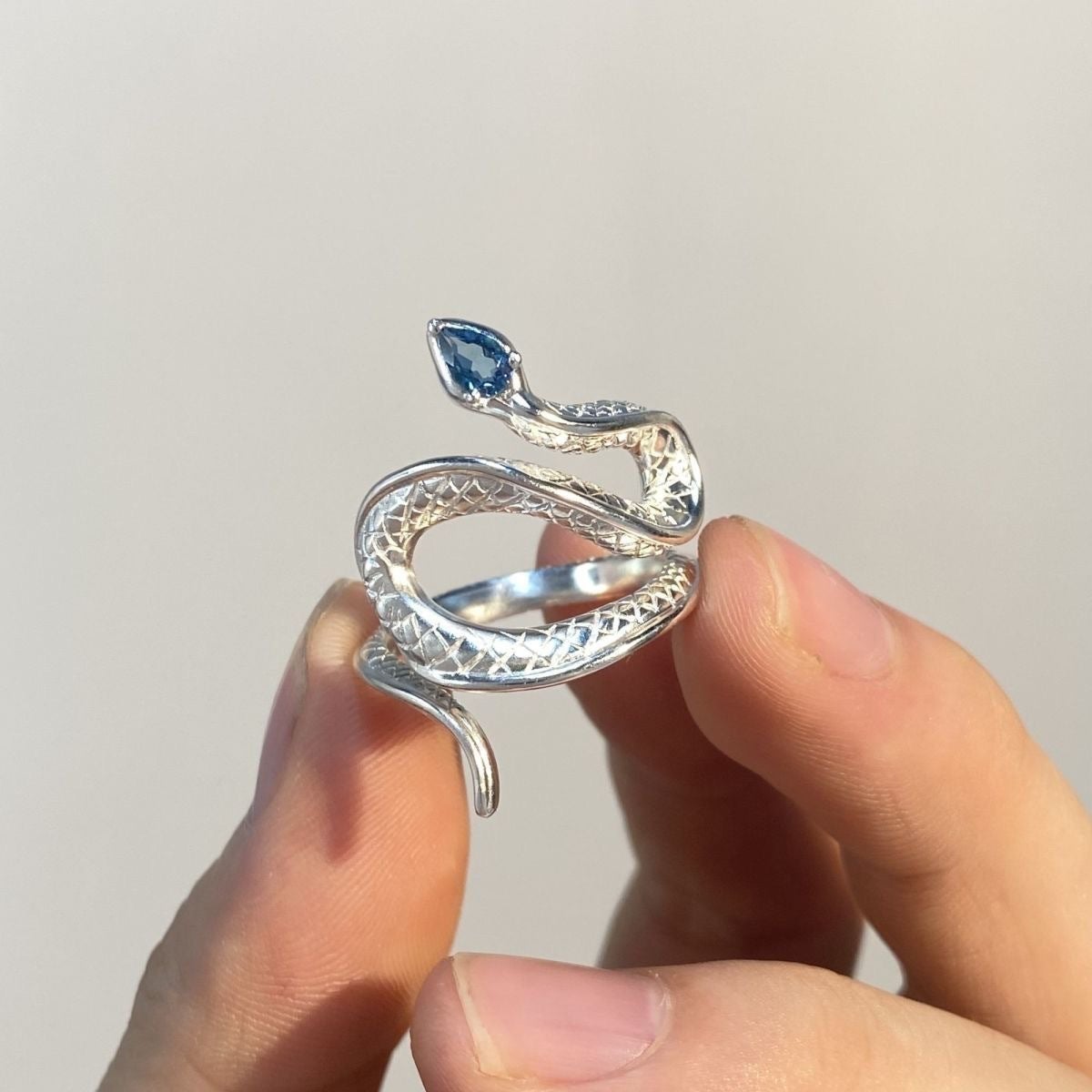 Generic 2024 Topaz Spirit Snake Opening Ring Creative Niche Design ...
