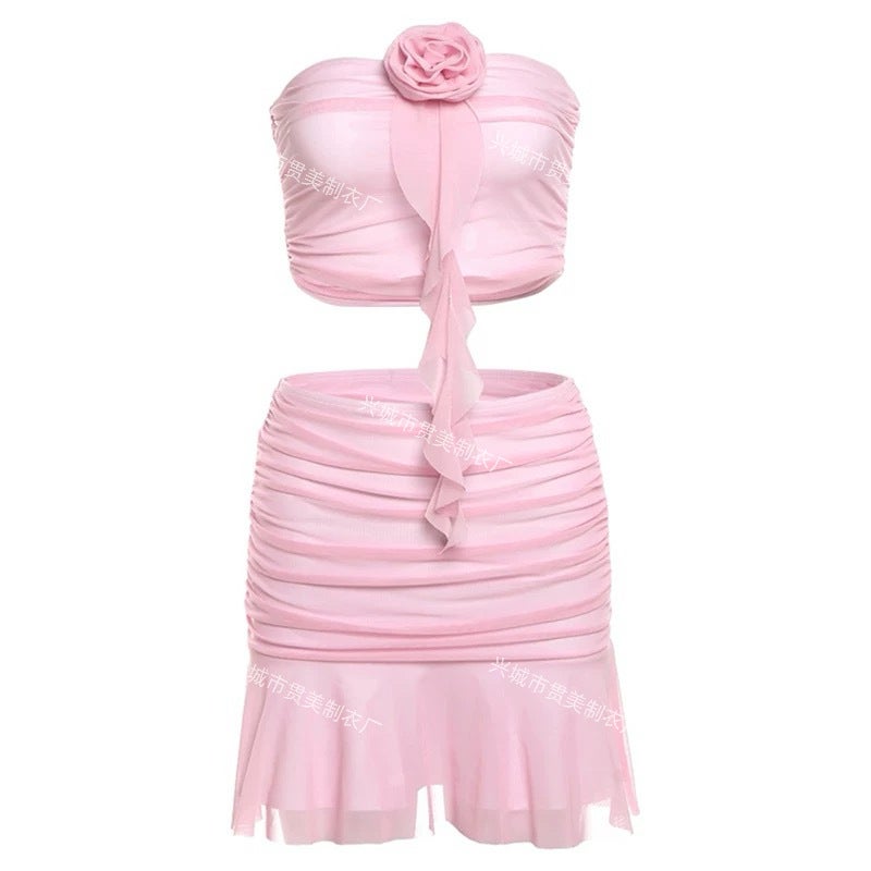 Generic 4 Colors] New Sweet Solid Color Tube Chest Three-Dimensional ...