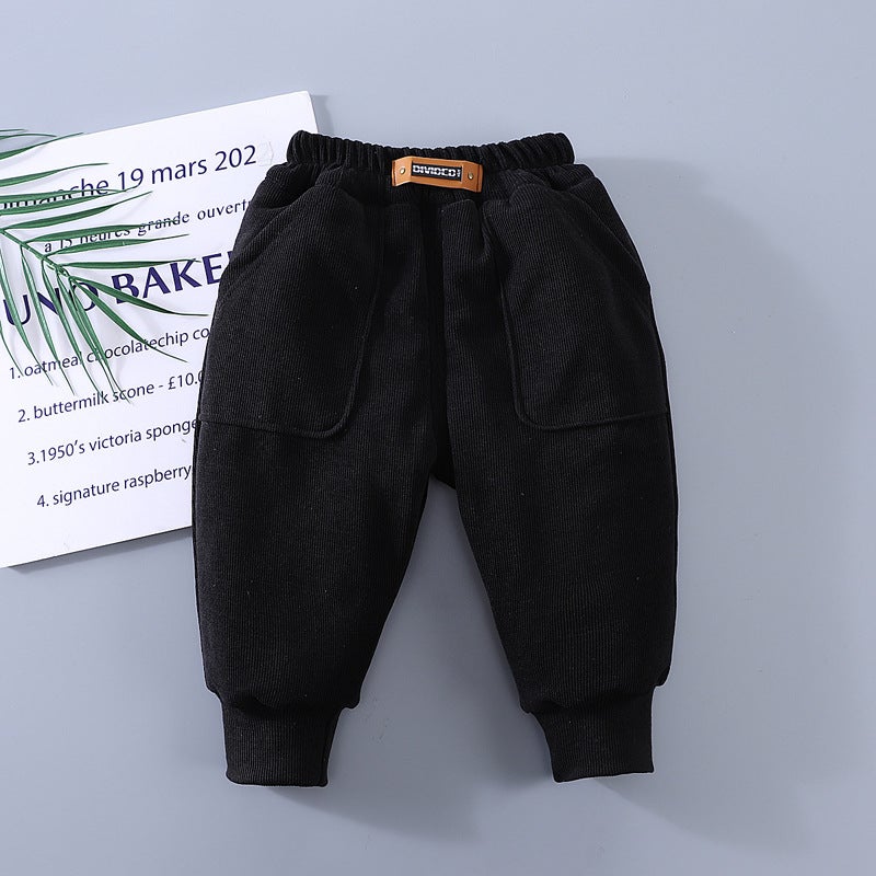 Generic Boys' And Girls' Fleece-Lined Pants Western Style Korean Style ...