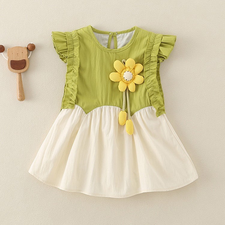 Generic Baby Girl Summer Thin Small Flying Sleeve One-Piece Dress ...