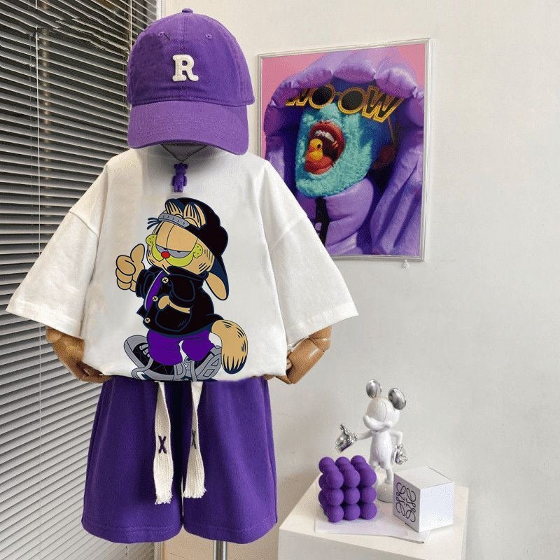 Generic 2025 Boys' Summer Dress Pure Cotton Suit Large Children'S Loose ...