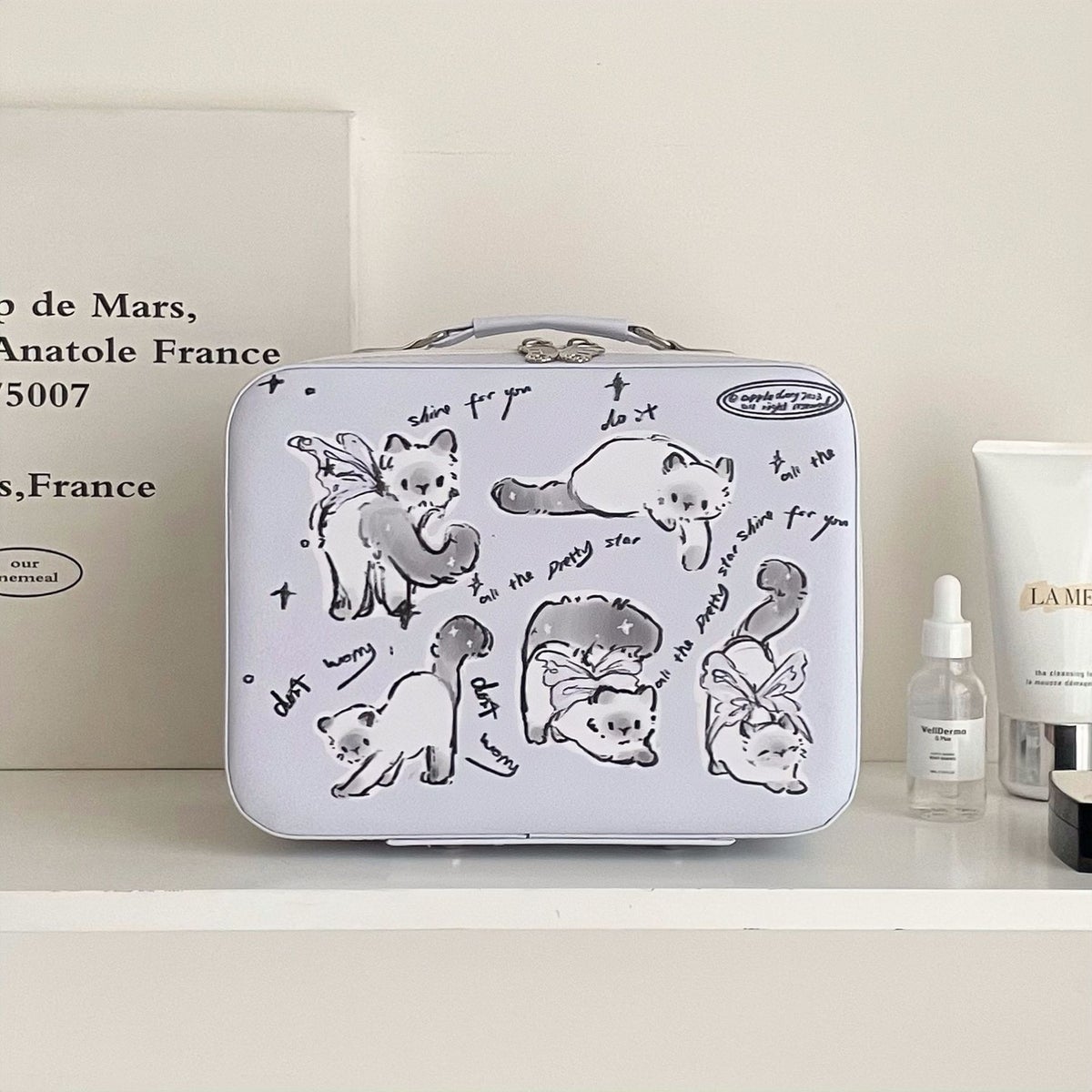 Generic Cake Cat Cartoon Cosmetic Case Women'S Large Capacity High ...