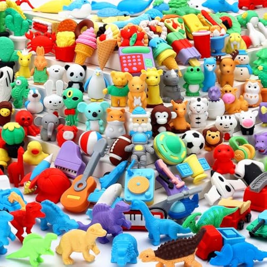 Generic 120Pcs Animal Erasers for Kids Desk Pets Bulk Pencil Erasers ...