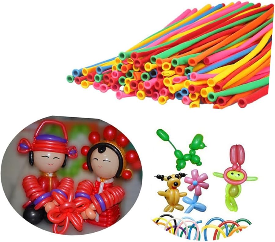 Generic ABOOFAN 100pcs Latex Modeling Balloons Mixed Colors for Party ...