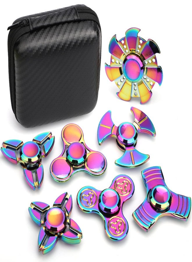 LNCOJOLM 7 Pack Rainbow Fidget Spinners Pack Stress Relief Toys for ...
