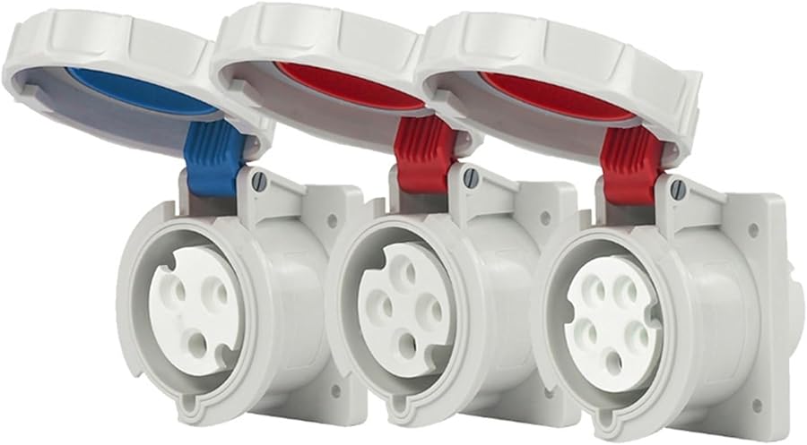 Generic Industrial Plug and Socket IP67 16A 32A 5 Core Red Connector ...