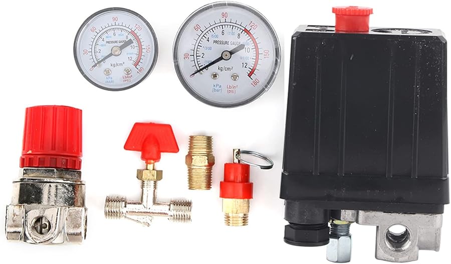 Generic Pressure Valve Switch 4 Port Manifold Relief Regulator Gauges ...