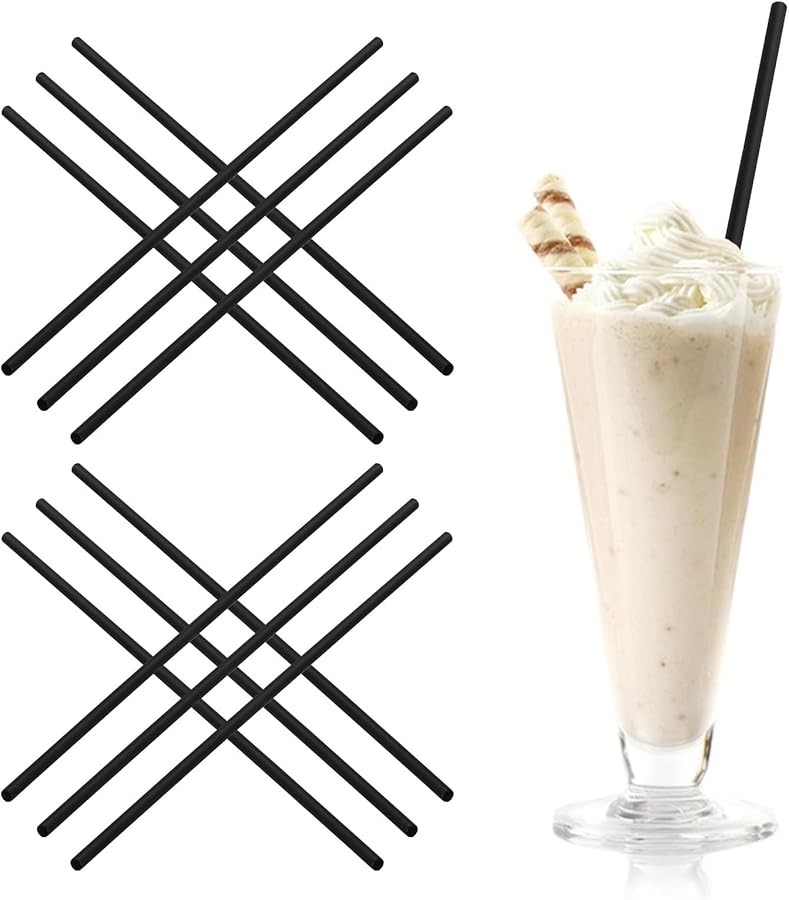 Generic Black Disposable Cocktail Stirrer Straws 13cm Plastic Swizzle ...