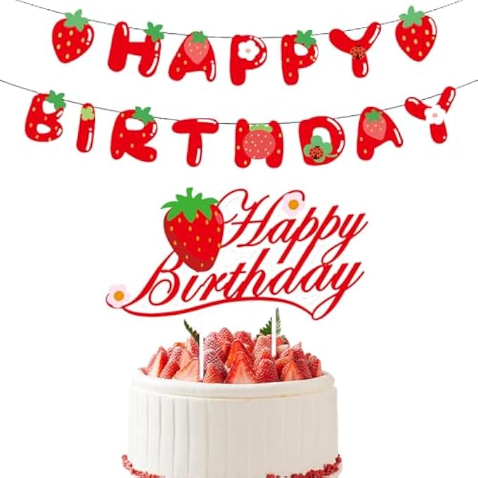 Generic 1 PIECE STRAWBERRY FLAG, 1 PIECE STRAWBERRY CARD INSERT, USE ...