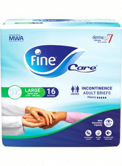 Fine Care Care Incontinence Adult Diapers Breifs, Large Size ,Waist 110 ...