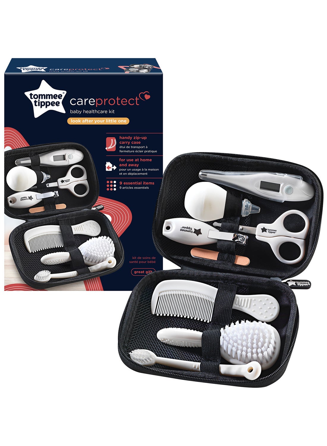 tommee tippee Baby Healthcare Kit, 9 Pieces - Complete Grooming Set with Thermometer, Nasal ...