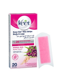 Veet Easy Gel Wax Strips Body And Legs For Normal Skin Hair Removal ...
