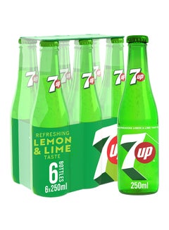 7up Regular Soft Drink Glass Bottle 250ml Pack of 6 | Best Price UAE ...