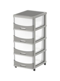 Cosmoplast Rattan Strg Cabnt-4-Curv Grey 92x50x40cm UAE | Dubai, Abu Dhabi