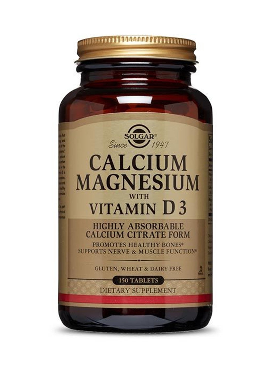Solgar Calcium Magnesium With Vitamin D3 Dietary Supplement Highly ...