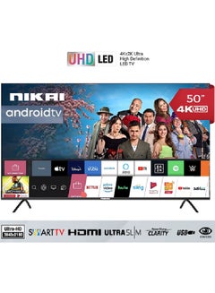 NIKAI 50 Inch 4K UHD Smart LED TV | Android OS | Built-In Wi-Fi & DLNA ...
