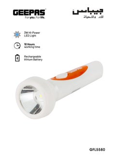 GEEPAS LED Torch - Rechargeable LED Flashlight - Super Bright 1x3W Hi ...