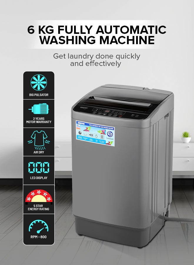 GEEPAS 6 KG Fully Automatic Washing Machine| Top Load Equipped with Big ...