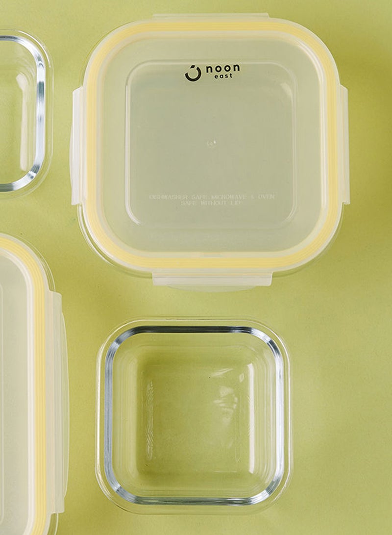 Buy Noon East 6 Piece Borosilicate Glass Food Container Set - Airtight ...
