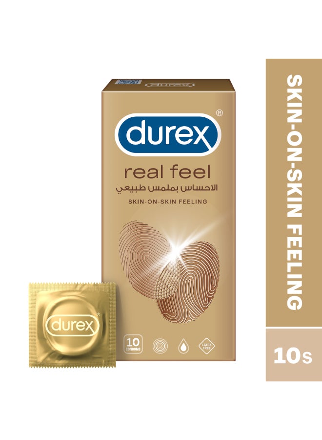 Durex Skin On Feeling Real Feel Condoms 10 Pieces | Best Price KSA ...