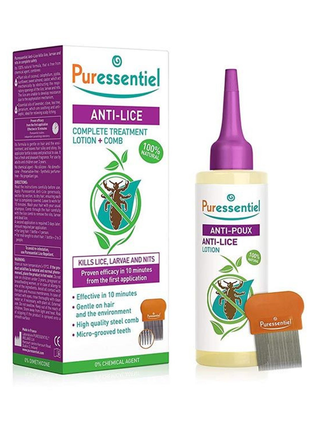 Puressentiel Anti Head Lice Treatment Lotion And Comb 100% Natural ...